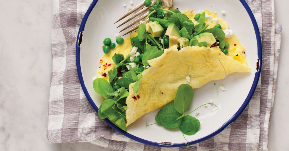 Feta and Pea Tendril Omelette - American Lifestyle Magazine